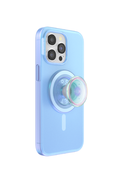 PopSockets PopCase MagSafe Opalescent Blue for iPhone 15 Pro Max – Tenkiebox
