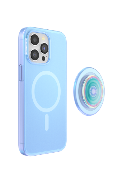 PopSockets PopCase MagSafe Opalescent Blue for iPhone 15 Pro Max – Tenkiebox